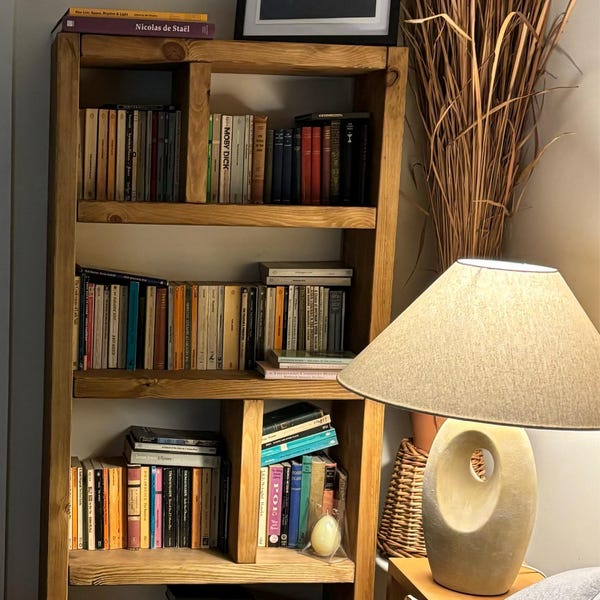 Industrial Style Bookcase Scaffold Board on Steel Tube, Reclaimed ...