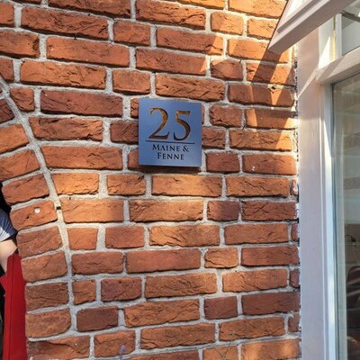 K Smart Sign Modern House Signs Plaque Door Number Street - Etsy UK