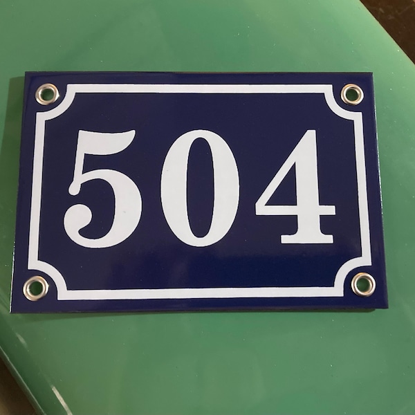 French Enamel House Number Sign 6" X 7.9" *made to Order*, Genuine ...