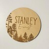 Baby Name Announcement Sign With Trees / Wooden Birth Announcement ...