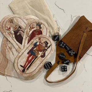 UNIQUE Pip Design Large Medieval Bone Dice Set qty 5 Mat Cauthon's Dice ...