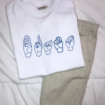 Sign Language Embroidery Design, Bean Stitch Embroidery Font, DIY ...