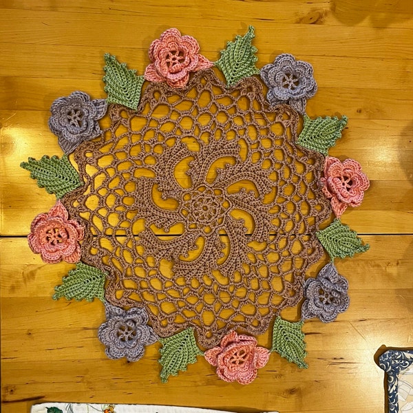 Vintage Irish Rose Doily Crochet Pattern, Table Doily, Crochet Doily ...