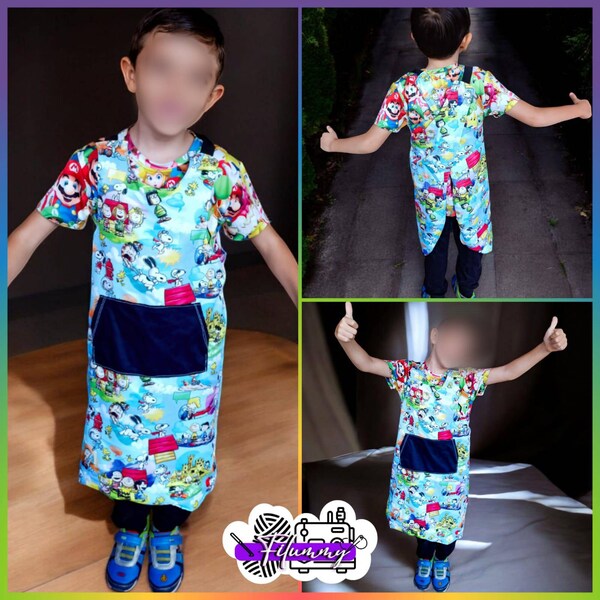 Crossed Apron Sewing Pattern for 1-10 Years Kids, Crossed Apron for ...