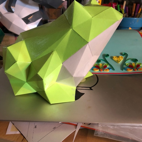 Frog Papercraft Template, Abstract Low Poly 3D Origami, Home Decor ...