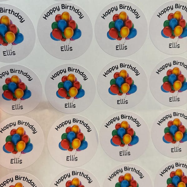 Personalized Birthday Stickers - Custom Name Labels for Party Favors ...