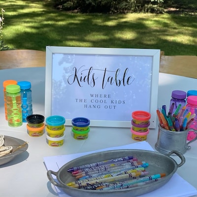 Kids Table Sign, Wedding Signs, Kids Table Where the Cool Kids Hang Out ...