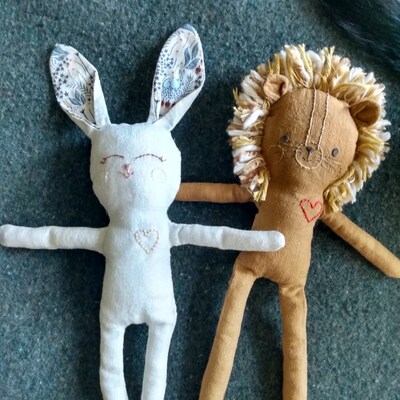 Fabric Bunnies With Clothes Pattern and Instructions english - Etsy