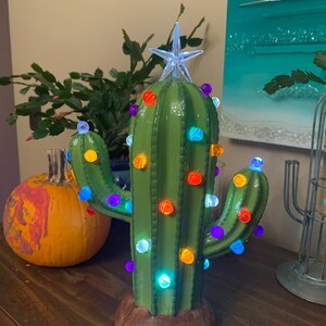 Light up Cactus USA Ceramic Cactus Christmas Tree Decoration - Etsy