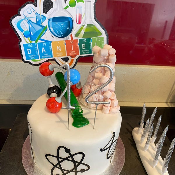 Personalised Chemistry Science Periodic Table Themed Cake Topper ...