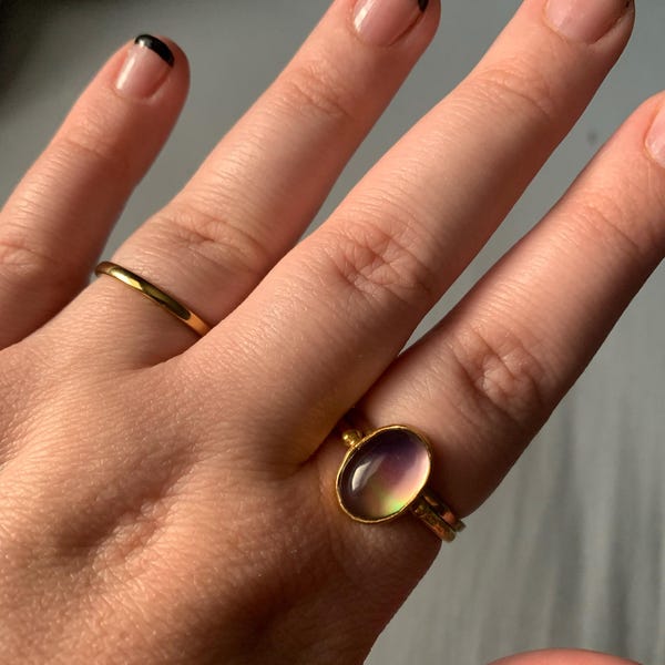 Emotion Feeling Mood Gemstone Ring Jewelry Mood Ring Color Change Ring ...