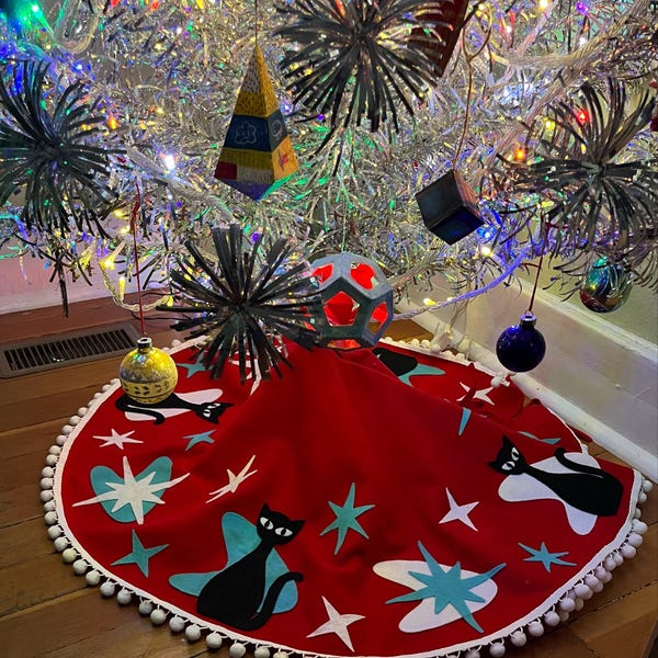 Kitschy Cat Felt Tree Skirt - Etsy