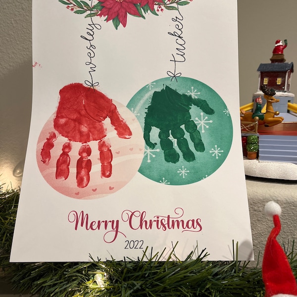 Personalized Christmas Handprint Art, Keepsake Gift (digital Download ...