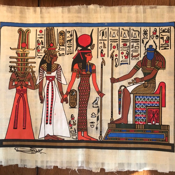King Tut Ank Amoun, 2 Papyrus Offer King Tut Journey on the Nile 14x11 ...