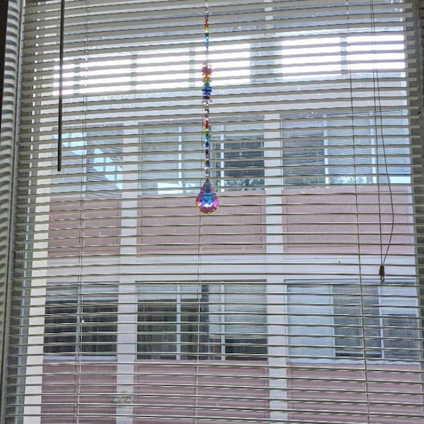 Glass Fire Sun Catcher, Red Orange Yellow Suncatcher, Swarovski Crystal ...
