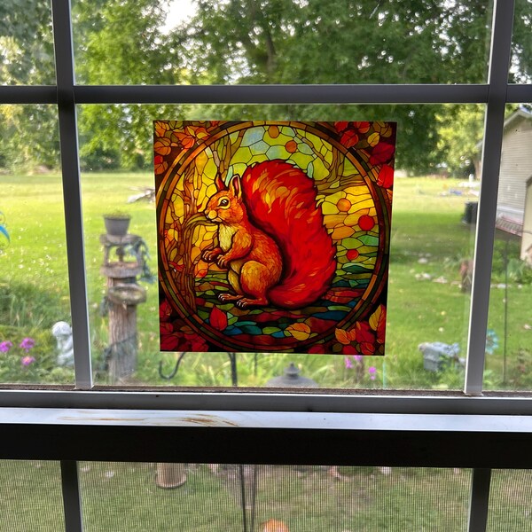 Pheonix Faux Stained-glass WINDOW CLING Greek Mythology Bird Sun ...