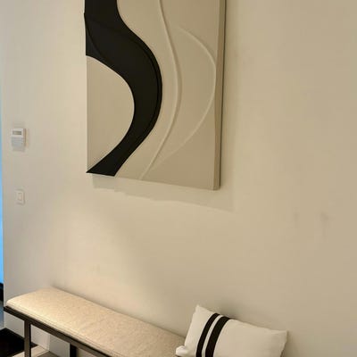 Minimalist Textured Wall Decor, 3d Vision Board, Large Beige Wood ...