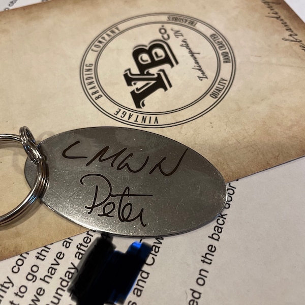 Handwritten Key Chain, Your Handwriting Keychain - or Font ...