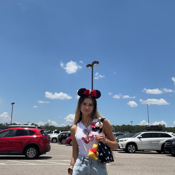 Disney Coquette Baby Tee, Cherry Mickey Bow Crop, Minnie Girlie Y2k ...