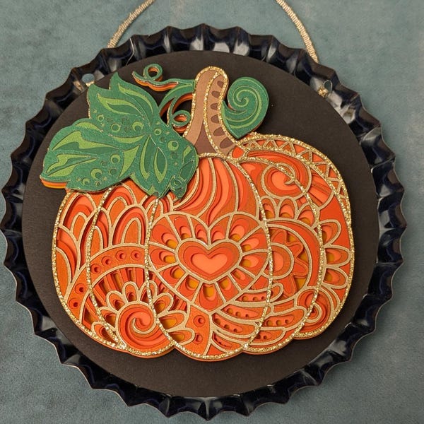Magic Pumpkin Heart Decor 3D Mandala SVG Files, Svg Papercut for ...