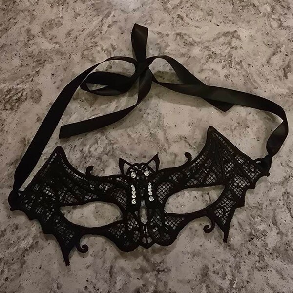 Halloween Mask Bat Mask Adult Child Bat Mask, Halloween Bat Lace Mask ...