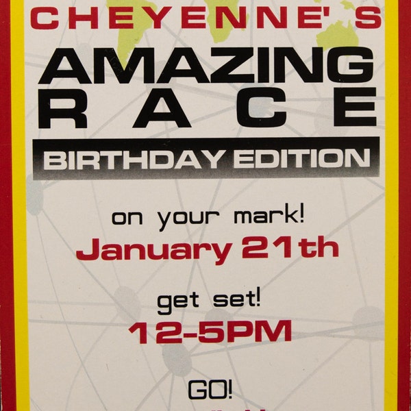 The Amazing Race Party Printable Invitation and Clue Cards, Editable ...