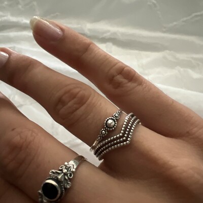 Balinese Stack Ring // 925 Sterling Silver // Oxidized - Etsy