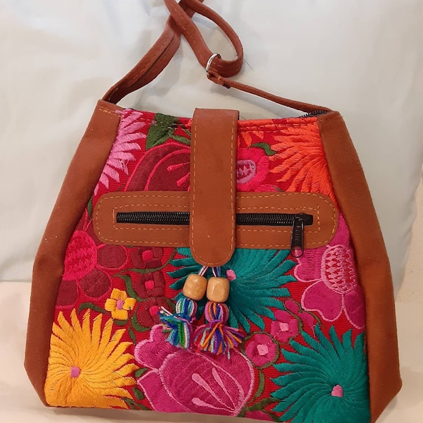 Mexican Embroidered Purse, Mexican Crossbody Bag, Mexican Colorful ...