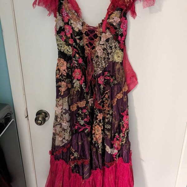 Bohemian Black Goth Bridal Dance Formal Velvet Shabby Lace Bridal ...