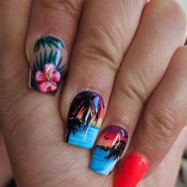 Michael Myers Halloween Press on Nails Glue on Nails Long Nails Stick ...