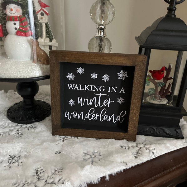 Walking in a Winter Wonderland | Snowflake Wood Signs | Holiday Signs ...