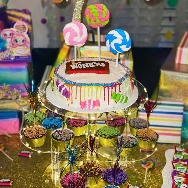 Willy Wonka Inspired Cake Topper Set 11 Pc - Etsy