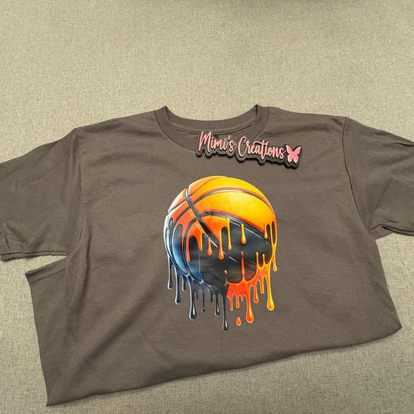 Basketball Drip T-shirt Transfer, Ready to Press Transfer, Screen Print ...