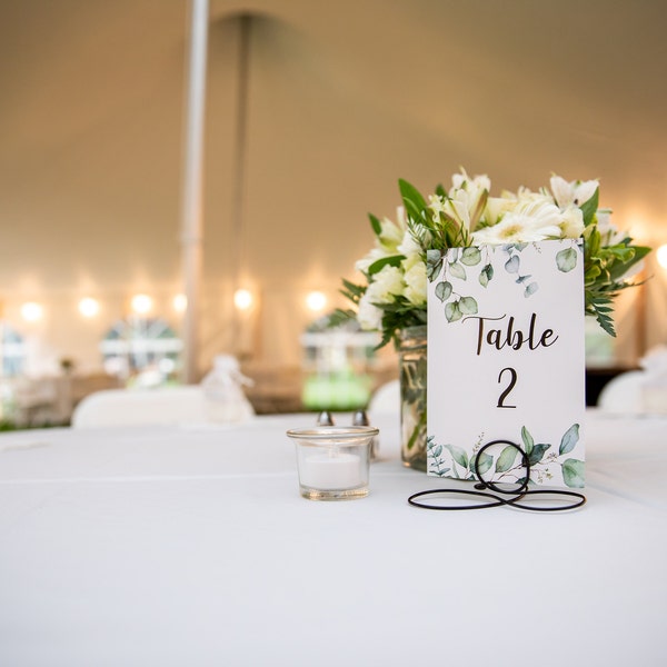 Set of 20 Large Wire Infinity Bow Table Number Holders, Black, Gold and ...