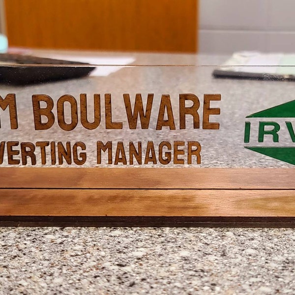Desk Name Plate SVG: Glowforge Laser Cut Files - Etsy