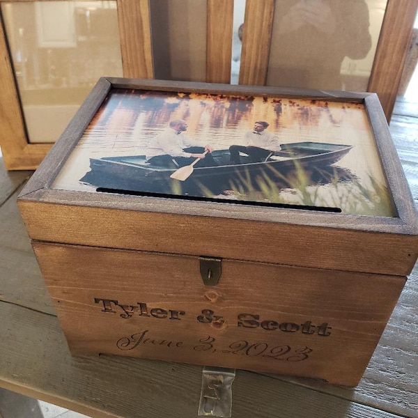 Wedding Cards Box With Your Photo Print - Personalized With Names ...