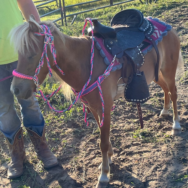 Pony Tack Set, Miniature Horse Tack, Pony, Pony Tack, Pony Hackamore ...