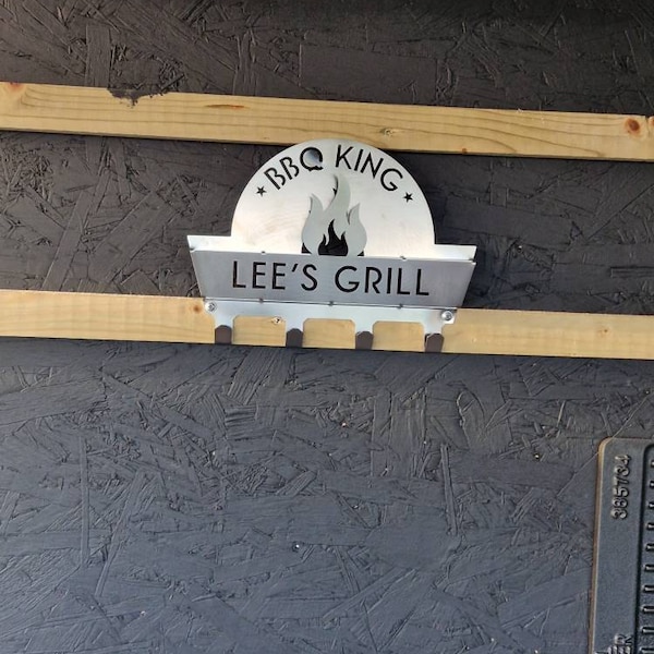 Personalised Stainless Steel BBQ Tool Rack Grill Accessory - Etsy