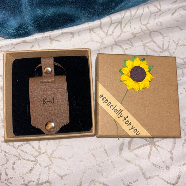 Personalized Mens Leather Keychain With Photo,metal Tag Photo Keychain ...