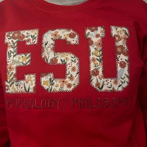 Custom College Initials Mascot Embroidered Sweatshirt, College Pride ...