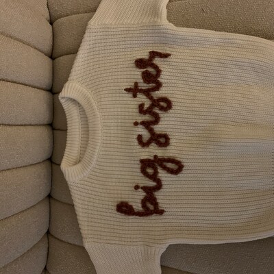 Custom Name Letter Sweater, Hand Knit Sweater, Baby Initial Sweater ...