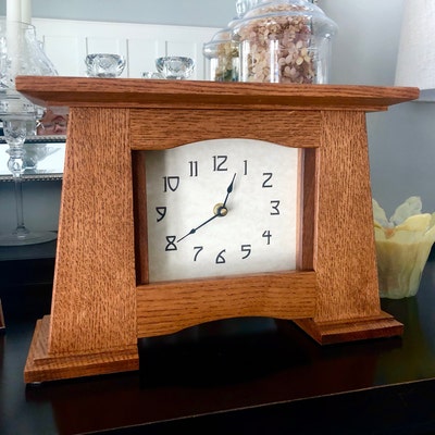 Arts and Craftsman Clock, Ivory Dial - Etsy