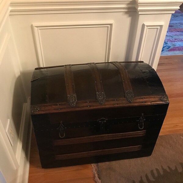 185 Refurbished Antique Wooden Trunk - Etsy