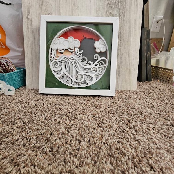 3D SANTA Svg - Father Christmas Svg - CHRISTMAS Svg - CHRISTMAS Shadow ...