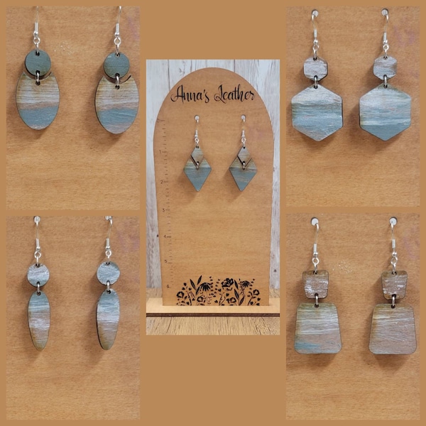 Flower Acrylic Earring SVG, Flower Inlay Earring Cut File, Earrings ...