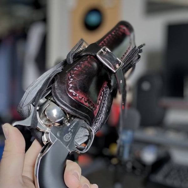 Cowboy Western Fast Draw Leather Holster Fits Colt SAA 1873 Ruger ...