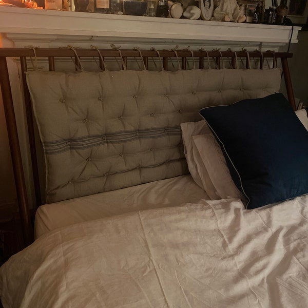Custom Organic Cotton Headboard Cushion | Tufted | Customizable - Size ...