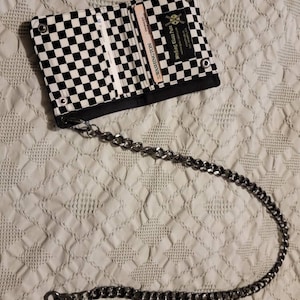 Vegan Chain Wallet Black and White Checkered Skater Punk Ska - Etsy