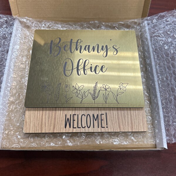 Custom Rotating Door Sign for Lawyers, Personalized Attorney Name Plate ...