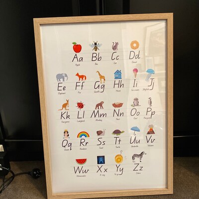 Alphabet Poster, Cursive, ABC Poster, Alphabet Print, Childs Learning ...